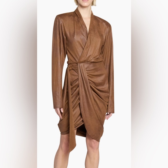 Isabel Marant | Dresses | Isabel Marant Aleora Draped Faux Leather Wrap ...